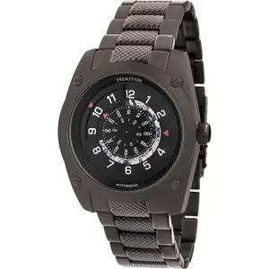 HERITOR AUTOMATIC Daniels Semi-skeleton Leather-band Watch - Grey