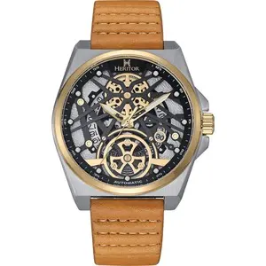 HERITOR AUTOMATIC Romero Leather-band Watch - Silver/gold/tan