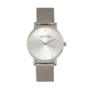 SOPHIE AND FREDA Sophie And Freda Savannah Mesh Bracelet Watch With Swarovski Crystals Silver