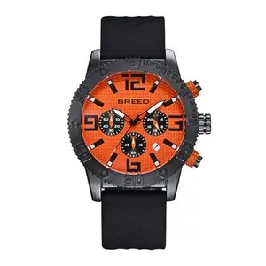 BREED Double Agent Chronograph Watch With Date - Orange/black