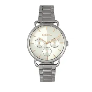 BERTHA WATCHES Gwen Stainless Steel Quartz Watch With Day/date Display - Silver
