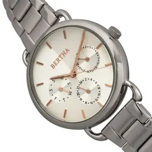 BERTHA WATCHES Gwen Stainless Steel Quartz Watch With Day/date Display - Silver