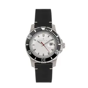 NAUTIS Dive Pro 200 Leather-band Watch With Date - Black/white