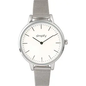 SIMPLIFY Mesh Bracelet Watch - Silver
