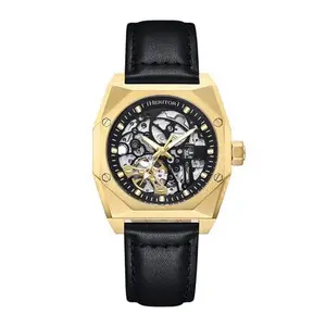 HERITOR AUTOMATIC Elliott Leather-Band Watch Gold/black
