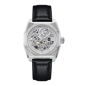 HERITOR AUTOMATIC Elliott Leather-band Watch - Silver/white/black