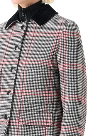 Akris Glen Plaid Virgin Wool Crop Jacket