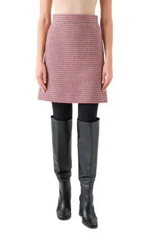 Akris Houndstooth Virgin Wool Skirt