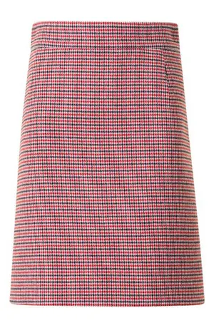 Akris Houndstooth Virgin Wool Skirt