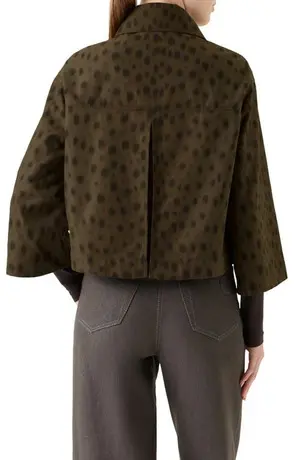 Akris Leopard Print Brushed Gabardine Jacket