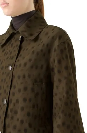 Akris Leopard Print Brushed Gabardine Jacket