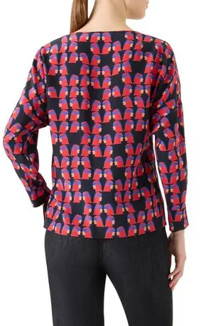 Akris Françoise Hardy Print Silk Crêpe De Chine Top