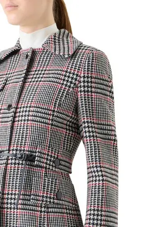 Akris Glen Plaid Virgin Wool Belted Jacket
