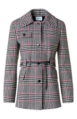 Akris Glen Plaid Virgin Wool Belted Jacket