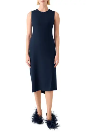 Akris Double Face Wool Flannel Sheath Dress