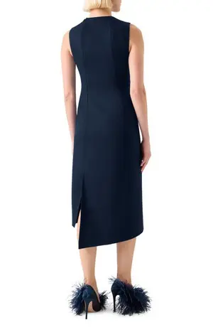 Akris Double Face Wool Flannel Sheath Dress