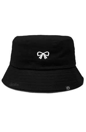 DALIX Bow Bucket Hat - Black