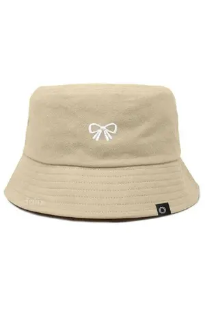 DALIX Bow Bucket Hat - Sesame Beige