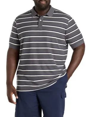 HARBOR BAY BY DXL Big & Tall Striped Polo Shirt
