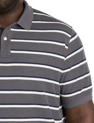 HARBOR BAY BY DXL Big & Tall Striped Polo Shirt