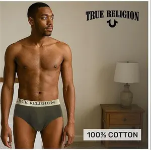 True Religion Briefs Soft Cotton Underwear Pack Of 5 - Black/grey/olive/charcoal