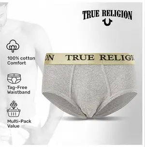 True Religion Briefs Soft Cotton Underwear Pack Of 5 - Black/grey/olive/charcoal