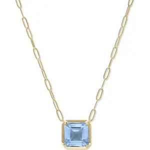 Anzie Cléo Carré Grande Square Pendant Necklace - Blue