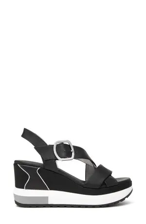 NEROGIARDINI Sport Wedge Sandal - Black