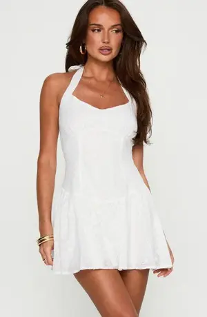 Princess Polly Kaesie Eyelet Halter Minidress