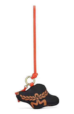 Mcm Aren Planet Charm In Monogram Recycled Nylon