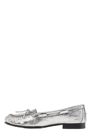 Mcm Moccasin In Metallic Calf Leather