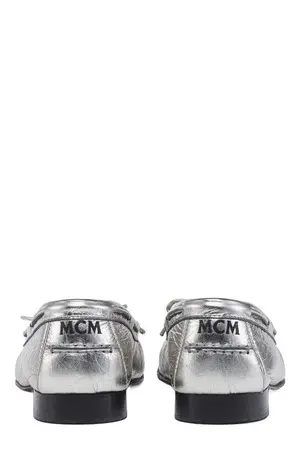 Mcm Moccasin In Metallic Calf Leather