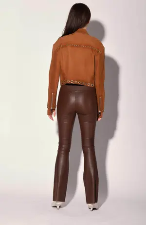 Walter Baker Jolene Goat Suede Cropped Jacket - Oak Suede