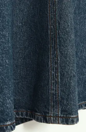 REISS Fee Flare Midi Denim Skirt