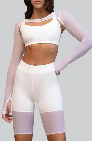 Heroine Sport Sheer Shrug - White