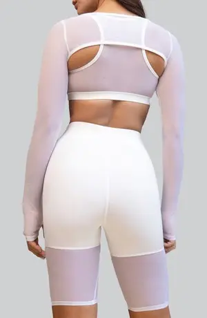 Heroine Sport Sheer Shrug - White
