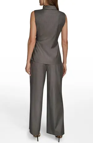 Donna Karan New York Pinstripe Wrap Vest