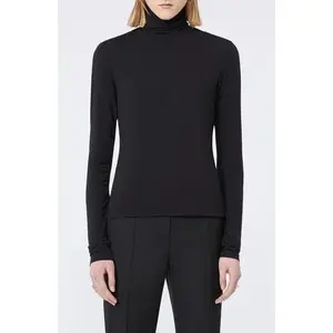 Sportmax Scrunch Neck Stretch Jersey Top - Black