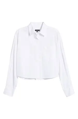 Rag & Bone Marin Cotton Crop Button-up Shirt - White