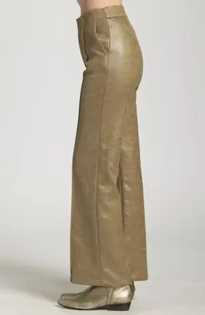 APNY Pintuck Wide-leg Pants - Olive