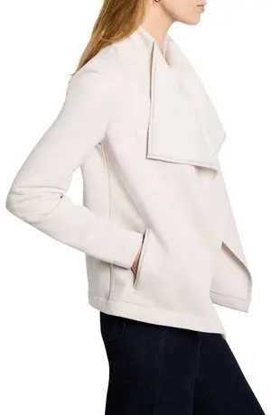 NIC+ZOE Knit Moto Jacket - Sugar Cookie