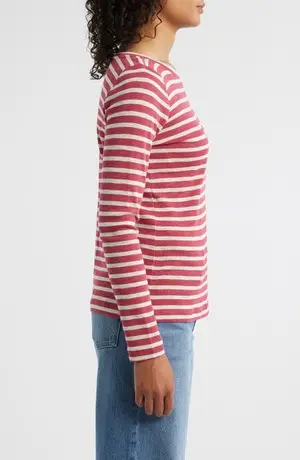 NIC+ZOE Striped Cotton-blend T-shirt