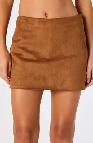 Astr The Label Faux Suede High-waist Skort