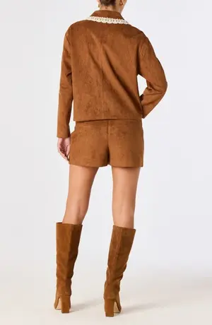 Astr The Label Faux Suede High-waist Skort