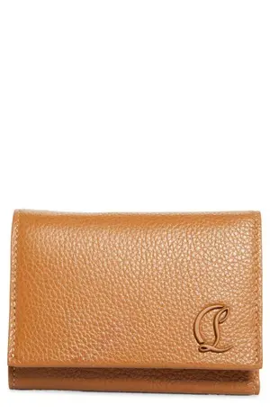 CHRISTIAN LOUBOUTIN Mooncrest Compact Leather Trifold Wallet - Cuoio