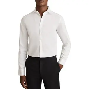 REISS Remote Slim Fit Cotton Button-up Shirt - White