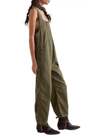 Free People Jude Denim Overalls - Verdant