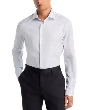 Canali Long Sleeve Button Front Shirt - White