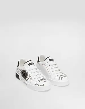 Dolce & Gabbana Printed Calfskin Portofino Light Sneakers - Multicolor