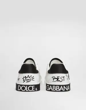 Dolce & Gabbana Printed Calfskin Portofino Light Sneakers - Multicolor